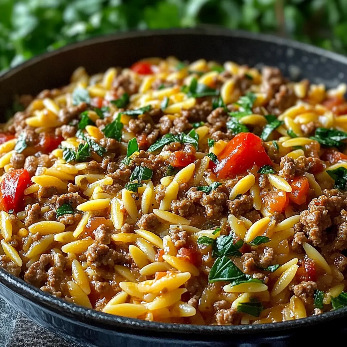 Irresistible One-Pot Savory Ground Beef Orzo: Easy Dinner